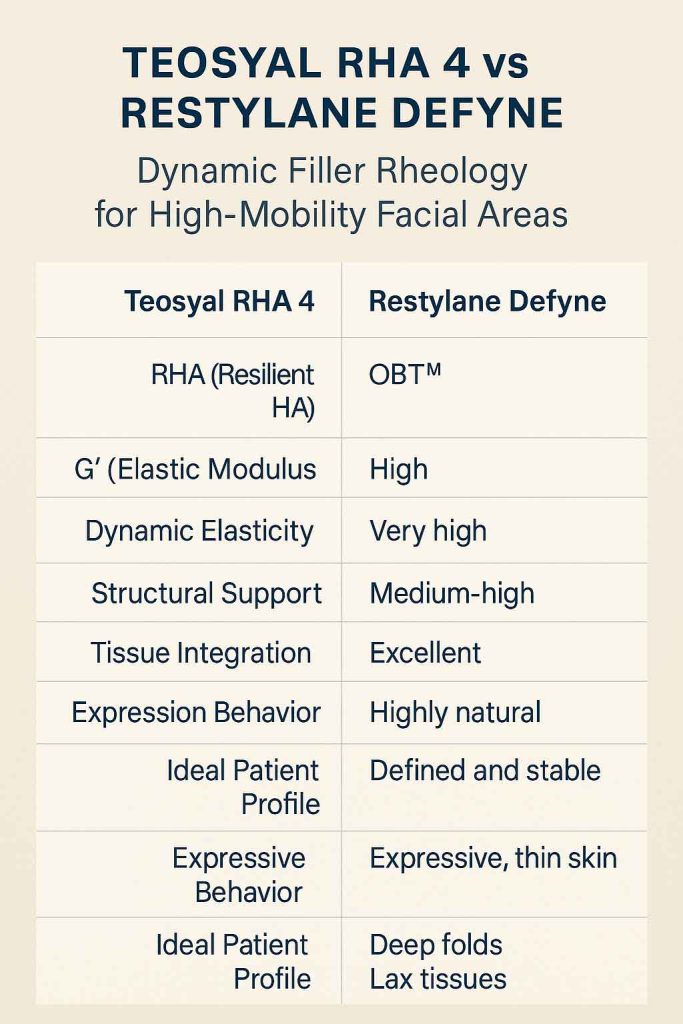 Teosyal RHA 4 vs Restylane Defyne: Dynamic Filler Rheology for High ...